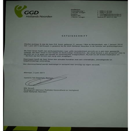 Getuigschrift GGD | PDF