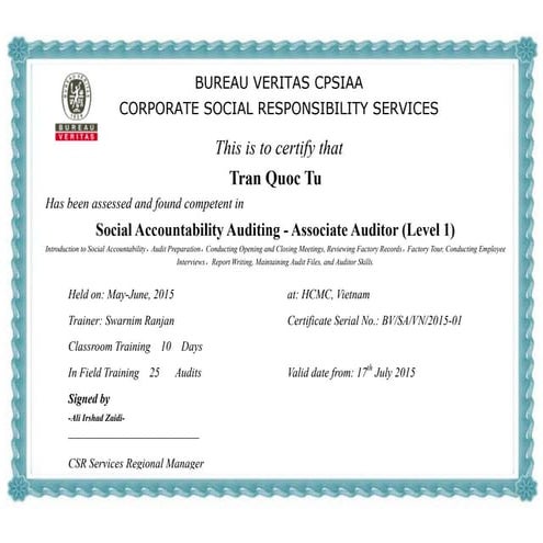 Tu_Participation Certificate_AA Level | PDF