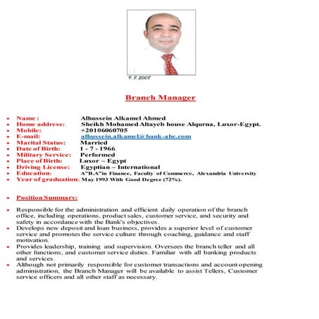 Branch Manager | DOCX