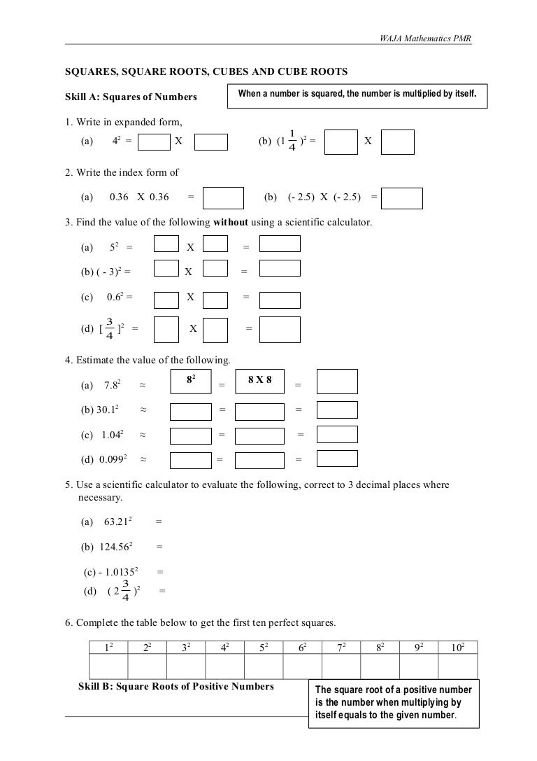 F2 t2 squares, square roots, cubes & cube roots F2 t2 squares, square roots, cubes & cube roots
