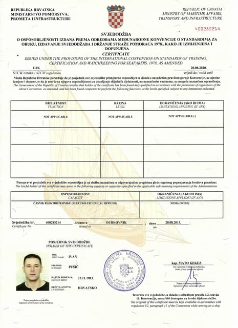 1 STCW III 6 ETO certificate | PDF
