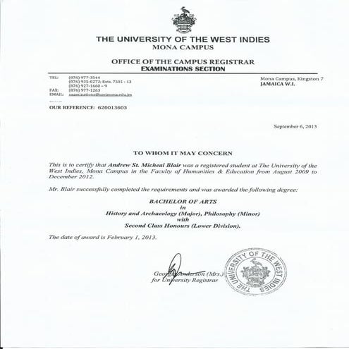 uwi doc | PDF