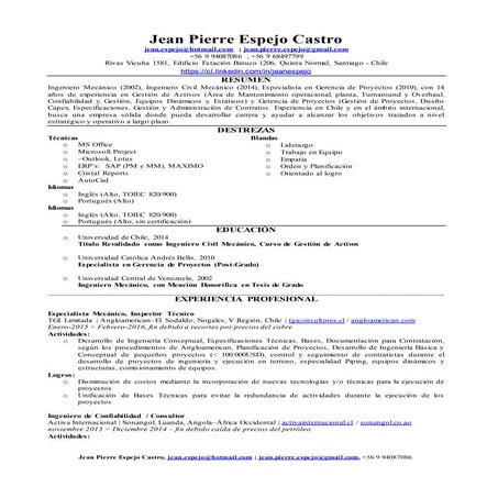 CV -Jean Pierre Espejo Castro | DOCX