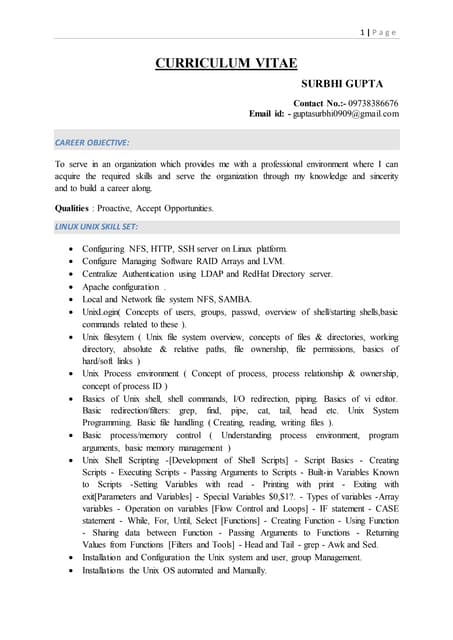 AIX_Administrator_Prerna Arvind_updated Resume | DOCX | Operating ...