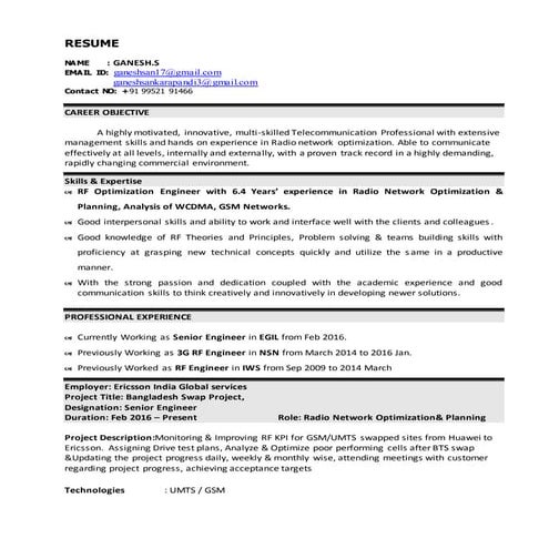 Resume Ganesh | DOCX