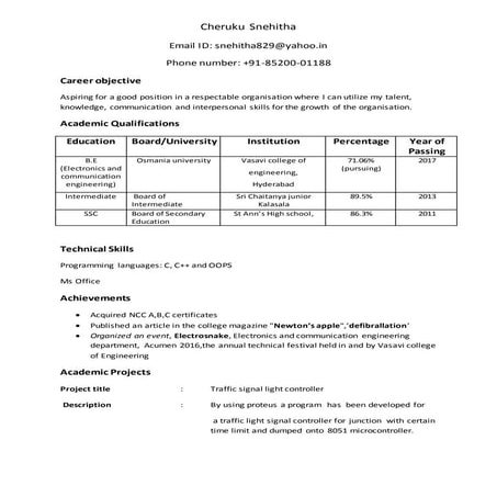 snehitha_Resume | DOCX | Technology & Computing