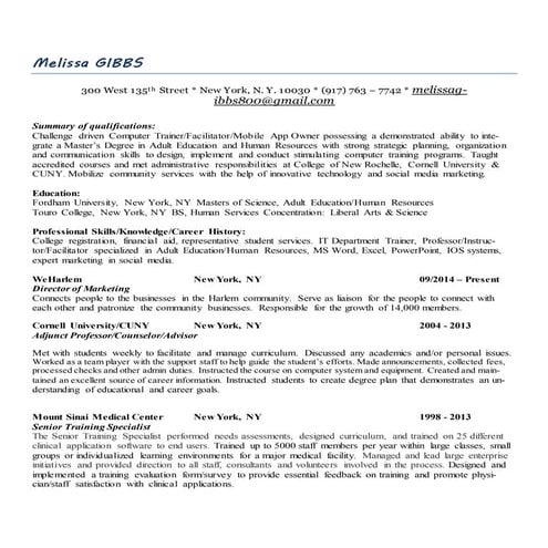 Gibbs, Melissa resume_2015 | DOCX