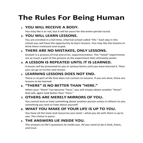 Jennifer Wu - The Rules For Being Human | PDF