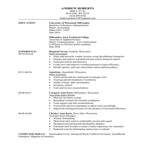 Andrew Resume - | DOC