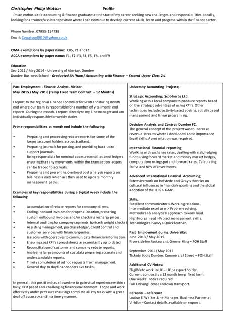 Joseph McEwan CV January 2017 | PDF