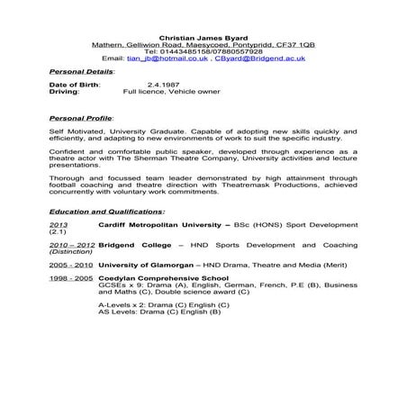 Christian James Byard CV CDIL | DOC