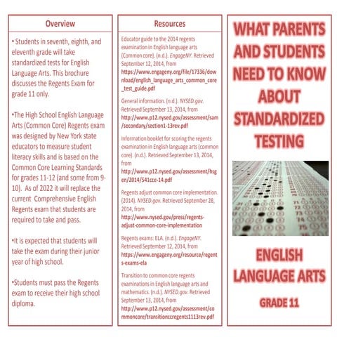 grade 11 standardized test brochure | PDF | Standardized Testing ...