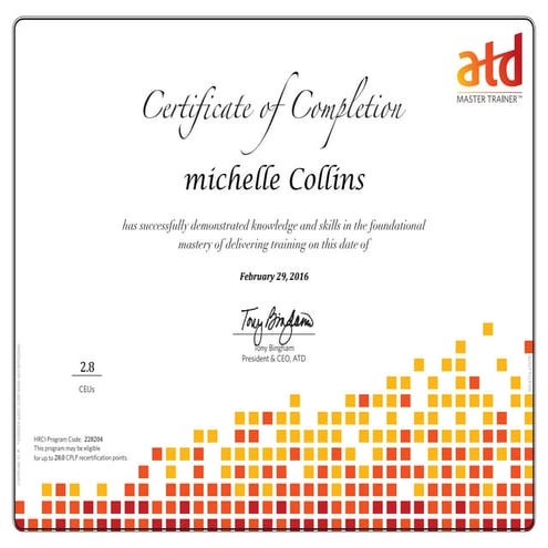 ATD Training Certificate | PDF
