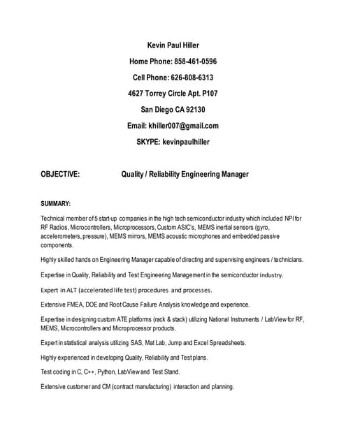 Resume 2016 for Generic 10-20-16 | PDF