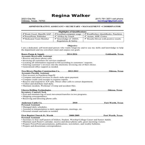 Regina Resume 2016 | DOC