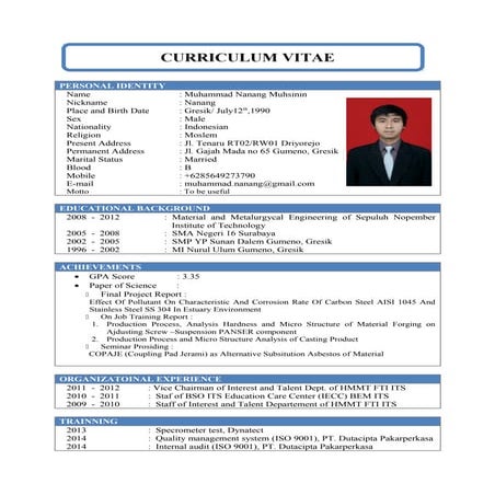 CV nanang | DOC