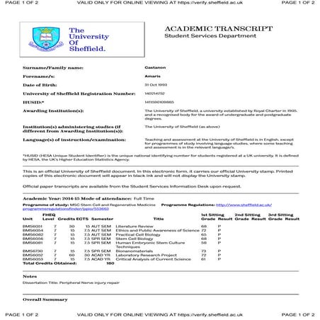Castanon Amaris U Sheffield MSc. Stem Cell and Regenerative Medicine ...