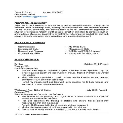 Reis resume version 4 | DOCX