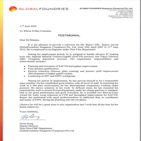 Global Foundries Testimonial | PDF