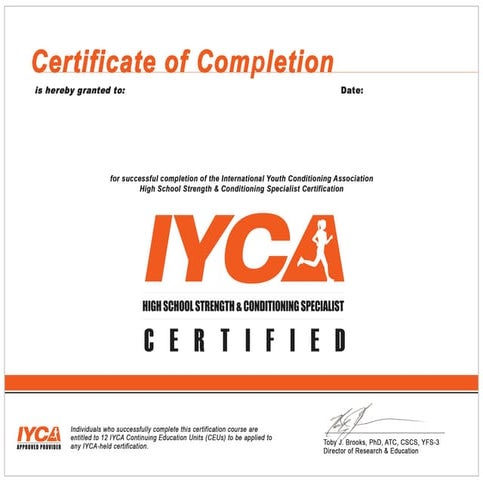 IYCA-CSCS Certificate | PDF