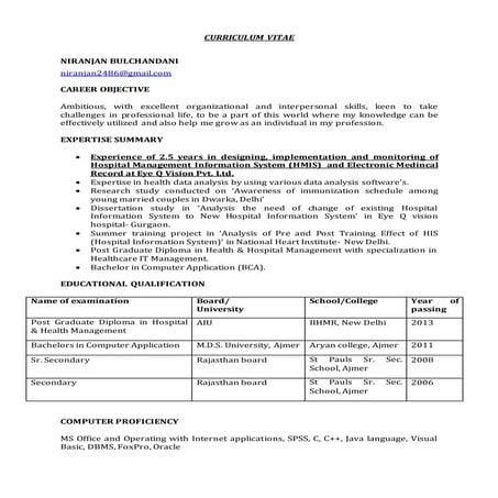 Niranjan Resume | DOCX