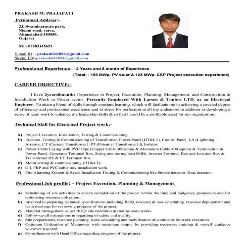 Prakash Resume (D) | DOC