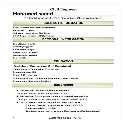 M saeed CV | PDF