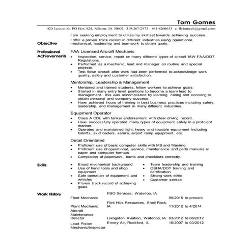 Tom's resume 2015 | PDF