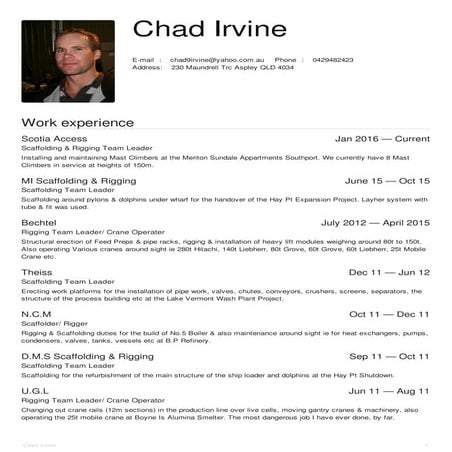 Chad Irvine's CV | PDF