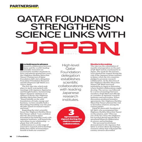 Qatar Foundation Strengthens Science Links with Japan | PDF