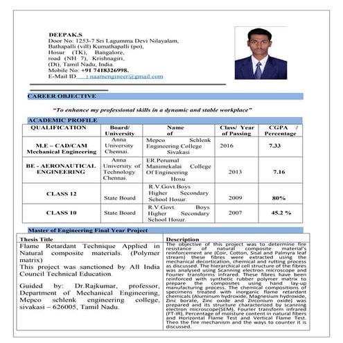 deepak resume updated 2016 march | PDF