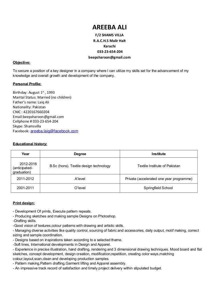 Areeba Ali Cv 