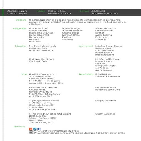 Joshua Higgins Resume 2016 | PDF | Technology & Computing