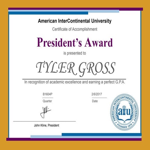 President%27s Award Certificate | PPT