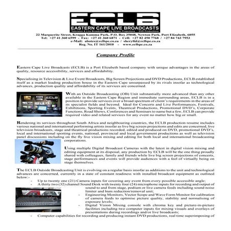 ECLB Company Profile | PDF