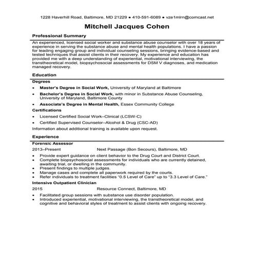 Mitchell Cohen Resume | PDF