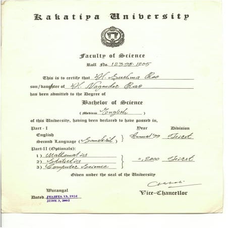 Sushma's Bachelor Degree | PDF