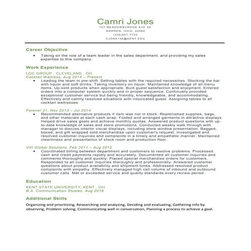 My New Resume Updated 2016 | PDF