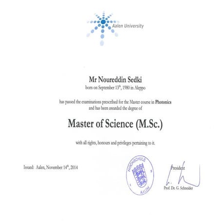 Master Certificate | PDF