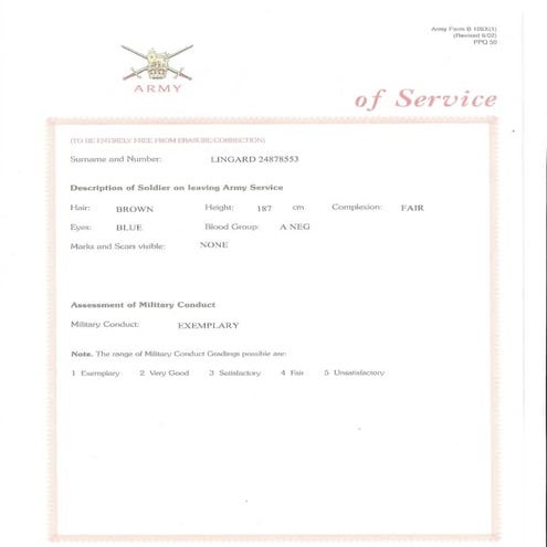 ARMY CERT OF SERVICE | PDF