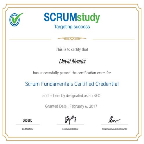 Scrum Fundamentals Certified Certificate | PDF