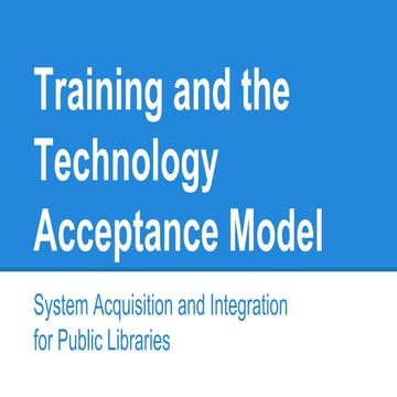 Training and TAM | PDF