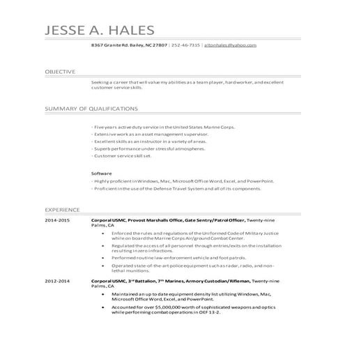 JESSE A. HALES RESUME | PDF
