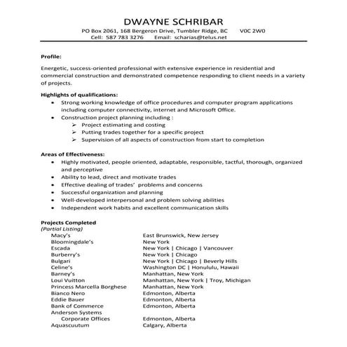 Resume - Dwayne1 | PDF