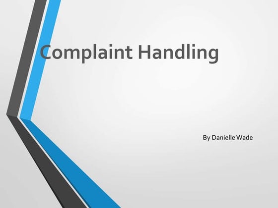 Handling customer complaints | PPTX