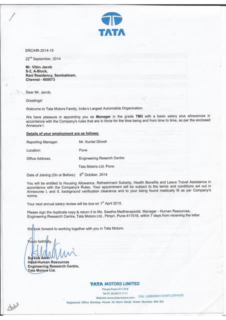 RAMKY APPOINTMENT &CONFORMATION LETTER | PDF