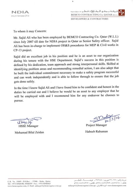 Letter of recommendation HSE | PDF