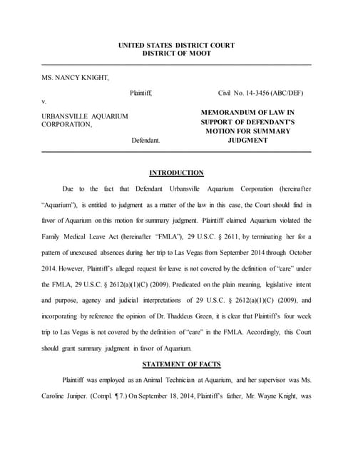 Sample trial brief | PDF