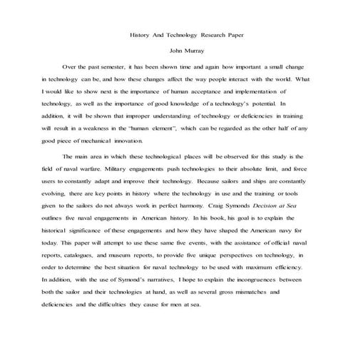 History And Technology Research Paper apr132015 | DOCX
