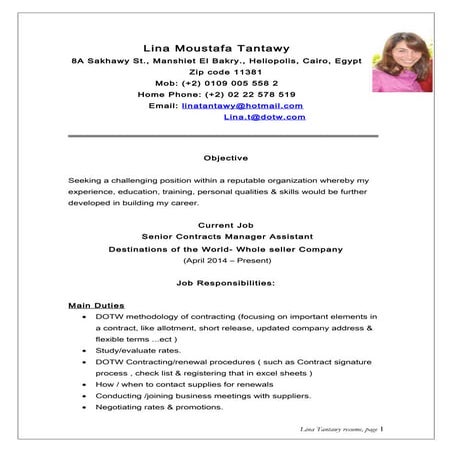 Lina Tantawy Resume new | PDF